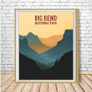 Big Bend Poster, National Park Print, Texas Decor, Desert Landscape ...