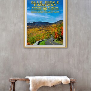 Blue Ridge Parkway Poster, National Park Poster, Smoky Mountain Print ...