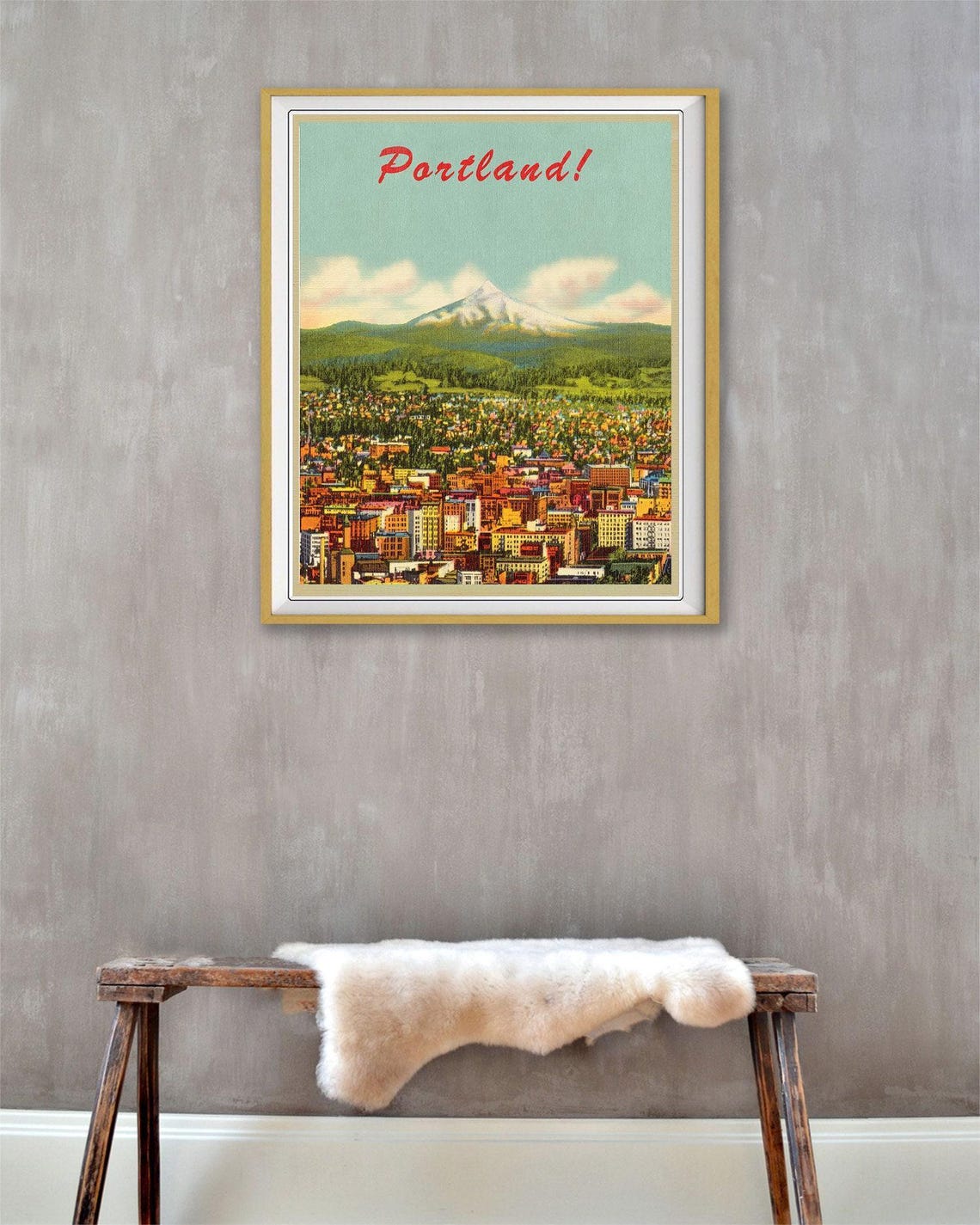 Portland Oregon Poster, Mount Hood Print, Travel Poster, Vintage ...