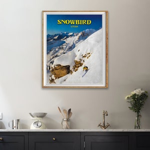 Snowbird Ski Poster, Utah Print, Snowbird Poster Resort Print, Skiing ...