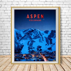 Aspen Colorado Poster, Aspen Print, Colorado Print, Skiing Poster ...