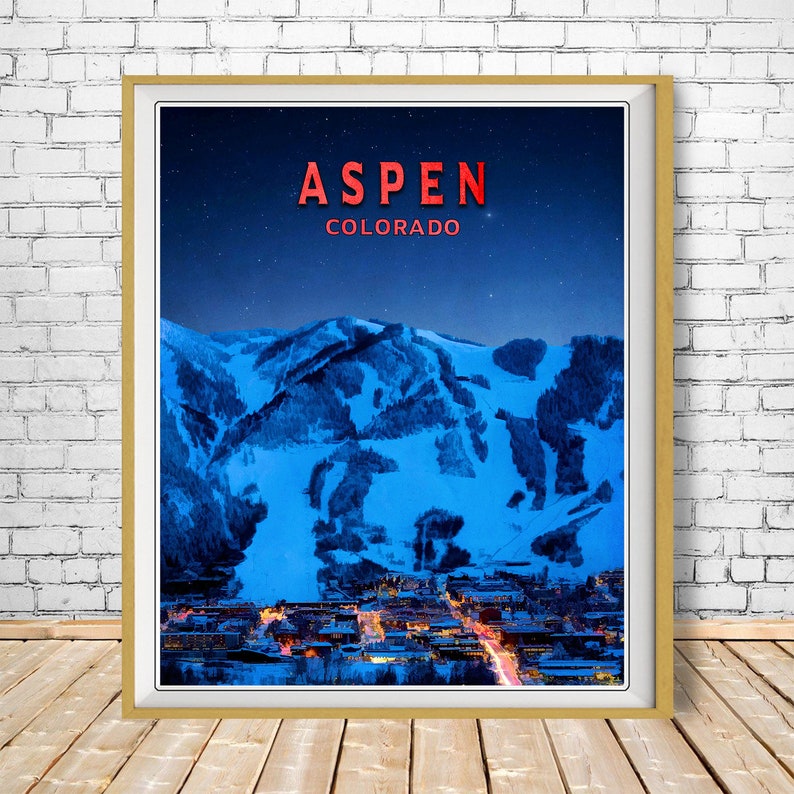 Aspen Colorado Poster Aspen Print Colorado Print Skiing - Etsy