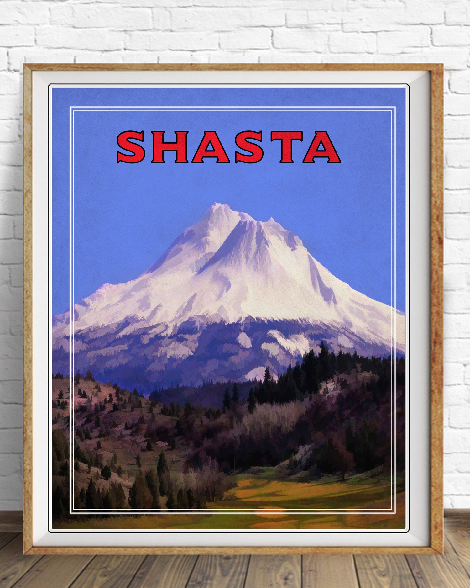 Mt Shasta Poster California Print Mount Shasta Print | Etsy
