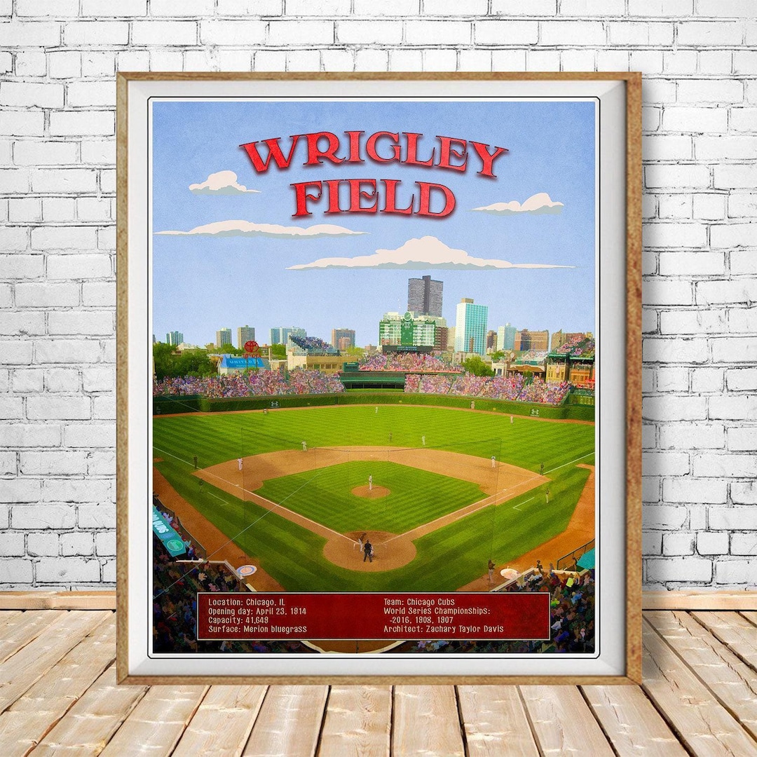 Chicago Cubs Wrigley Field Wall Art - Vintage Baseball Poster (#st1v ...