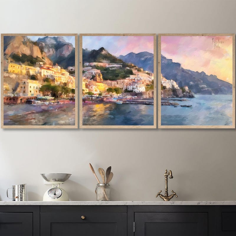 Italy 3 Piece Amalfi Art - Etsy
