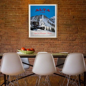 Alta Ski Resort Print, Utah Print, Alta Utah Poster, Skiing Poster ...