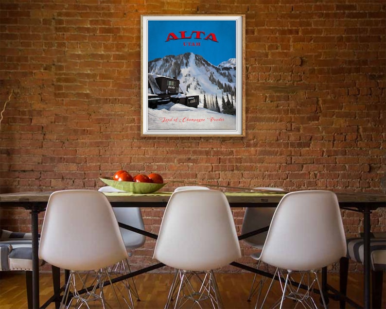 Alta Ski Resort Print, Utah Print, Alta Utah Poster, Skiing Poster ...