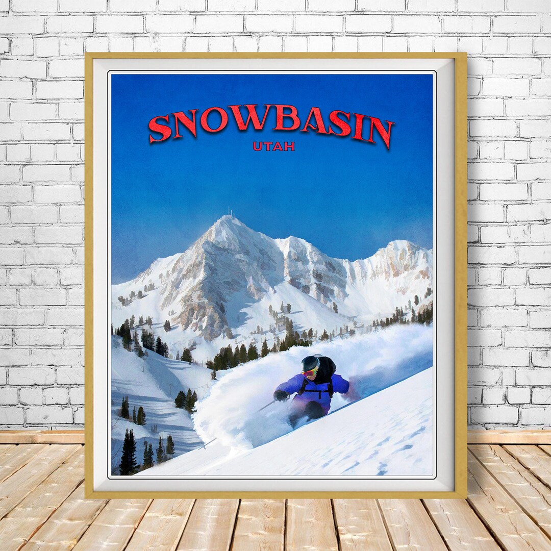 Snowbasin Ski Poster, Utah Print, Utah Ski Poster, Snowbasin Print ...