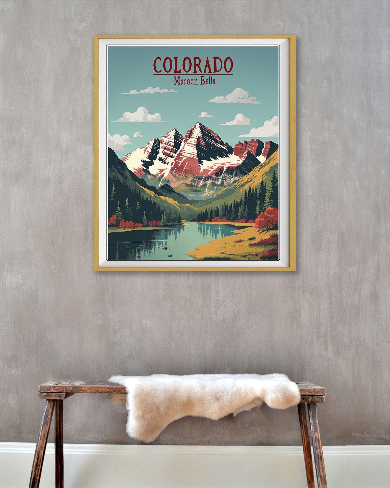 Colorado Poster, Maroon Bells Print, Aspen Colorado Poster, Colorado ...