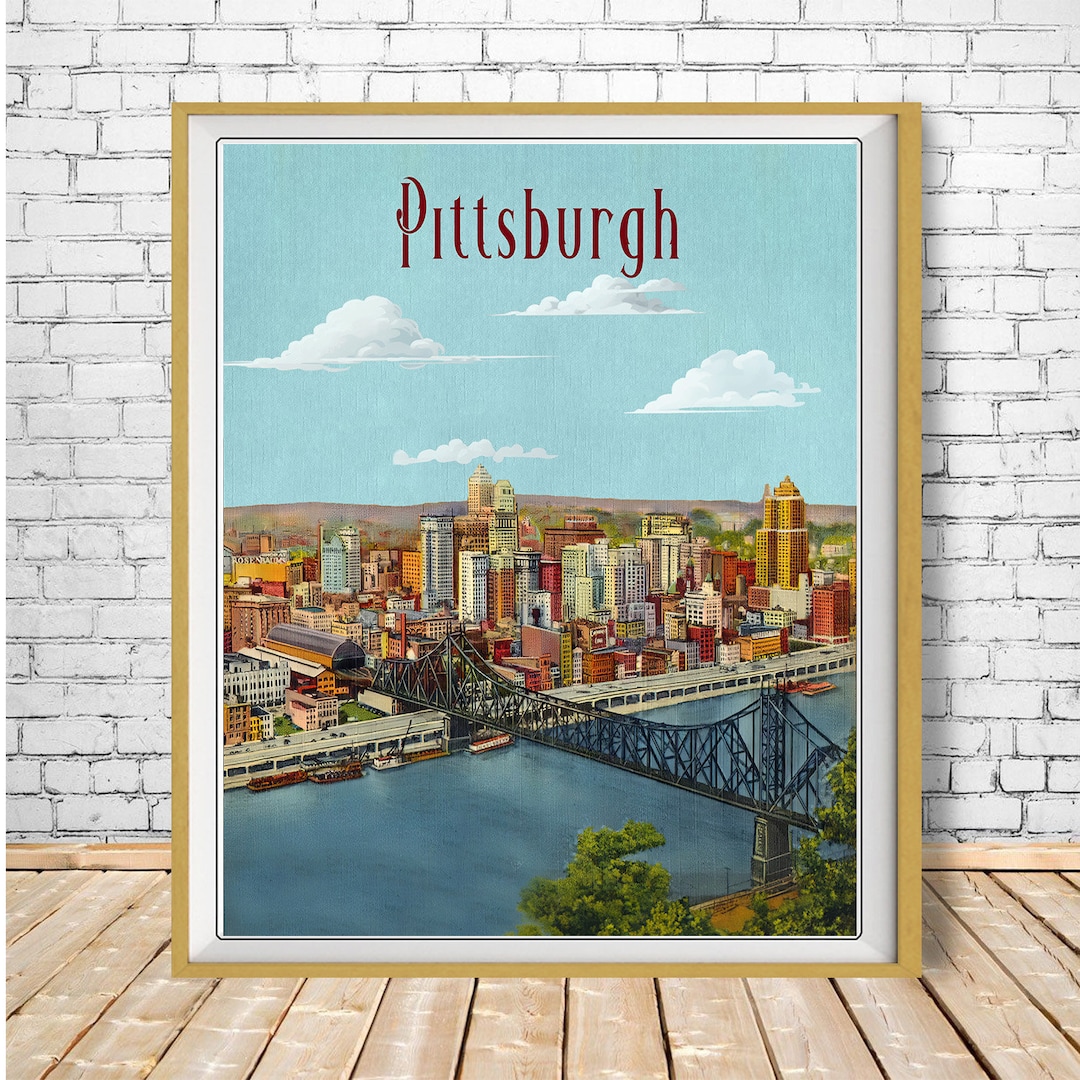 Pittsburgh Poster, Pennsylvania Print, Travel Poster, Pittsburgh Decor ...
