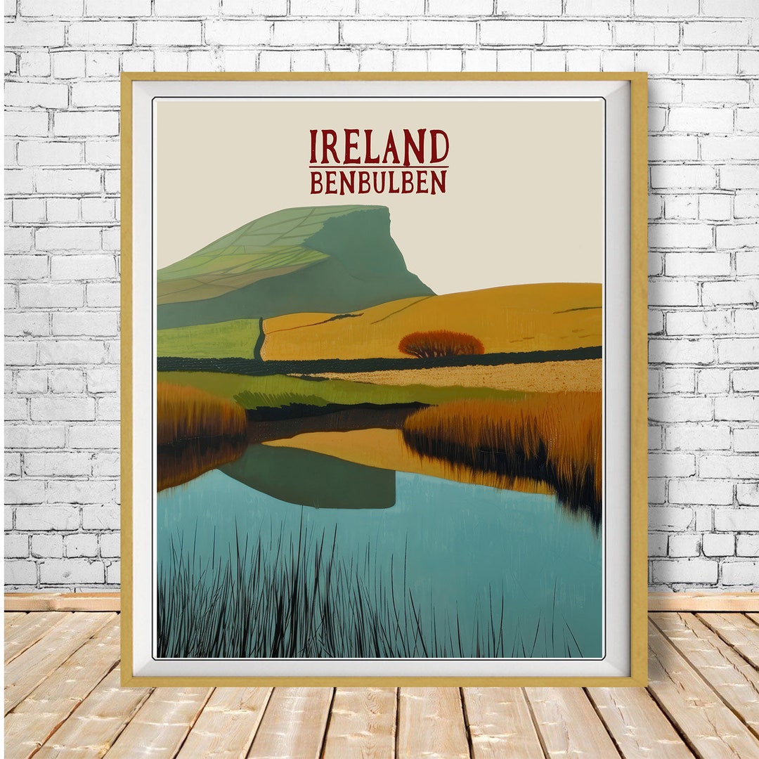 Ireland Poster, Benbulbin Print, Ireland Travel Poster, Ireland ...