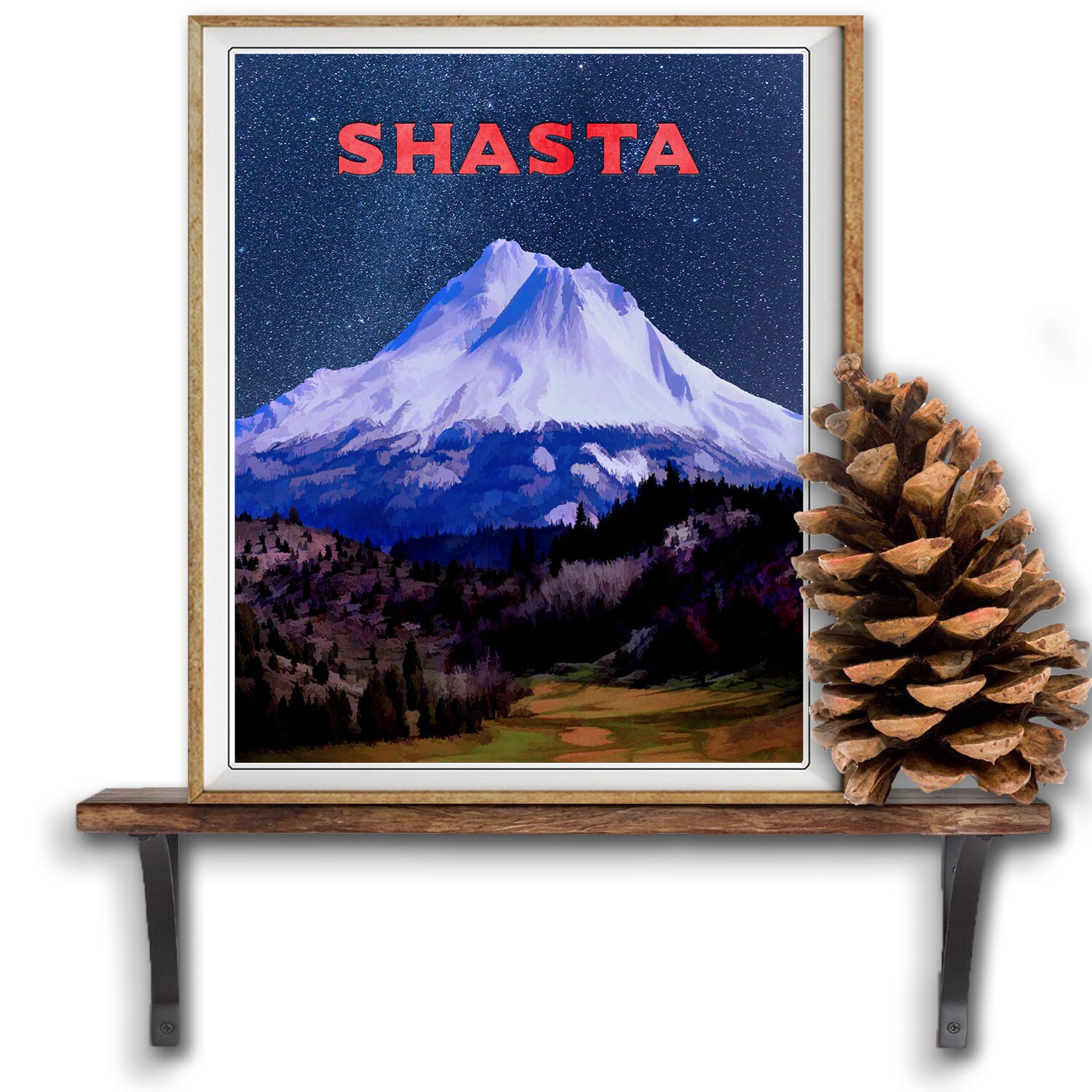 Mt Shasta Poster California Print Mount Shasta Print | Etsy