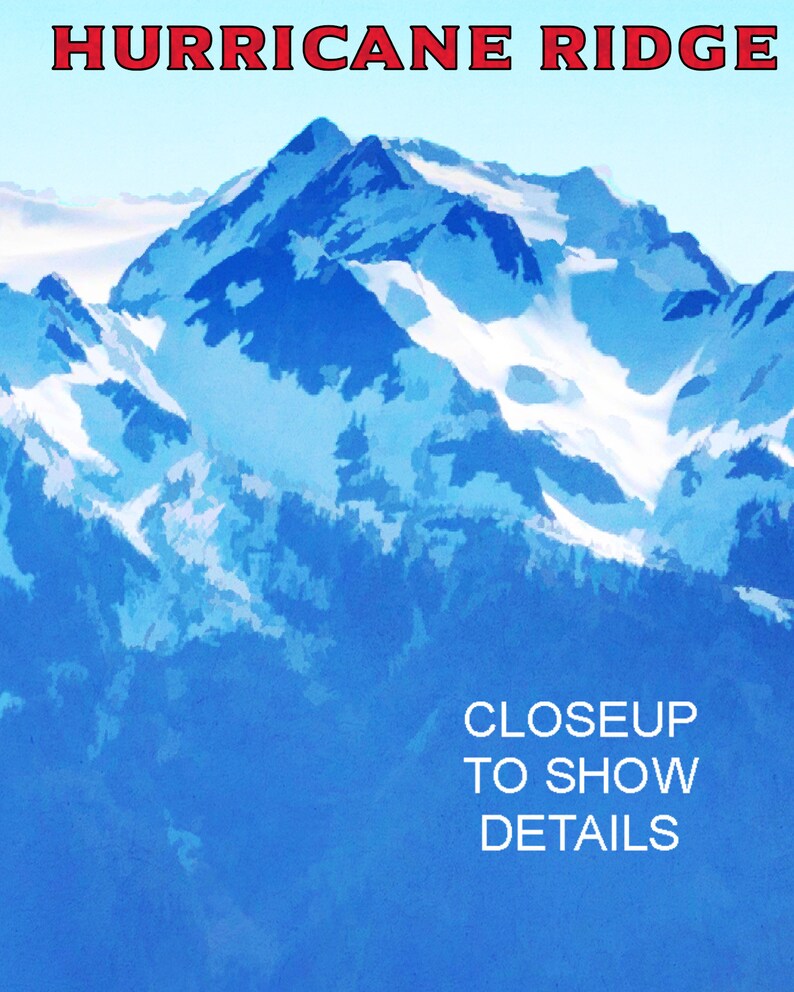 Olympic National Park Poster Hurricane Ridge Seattle | Etsy