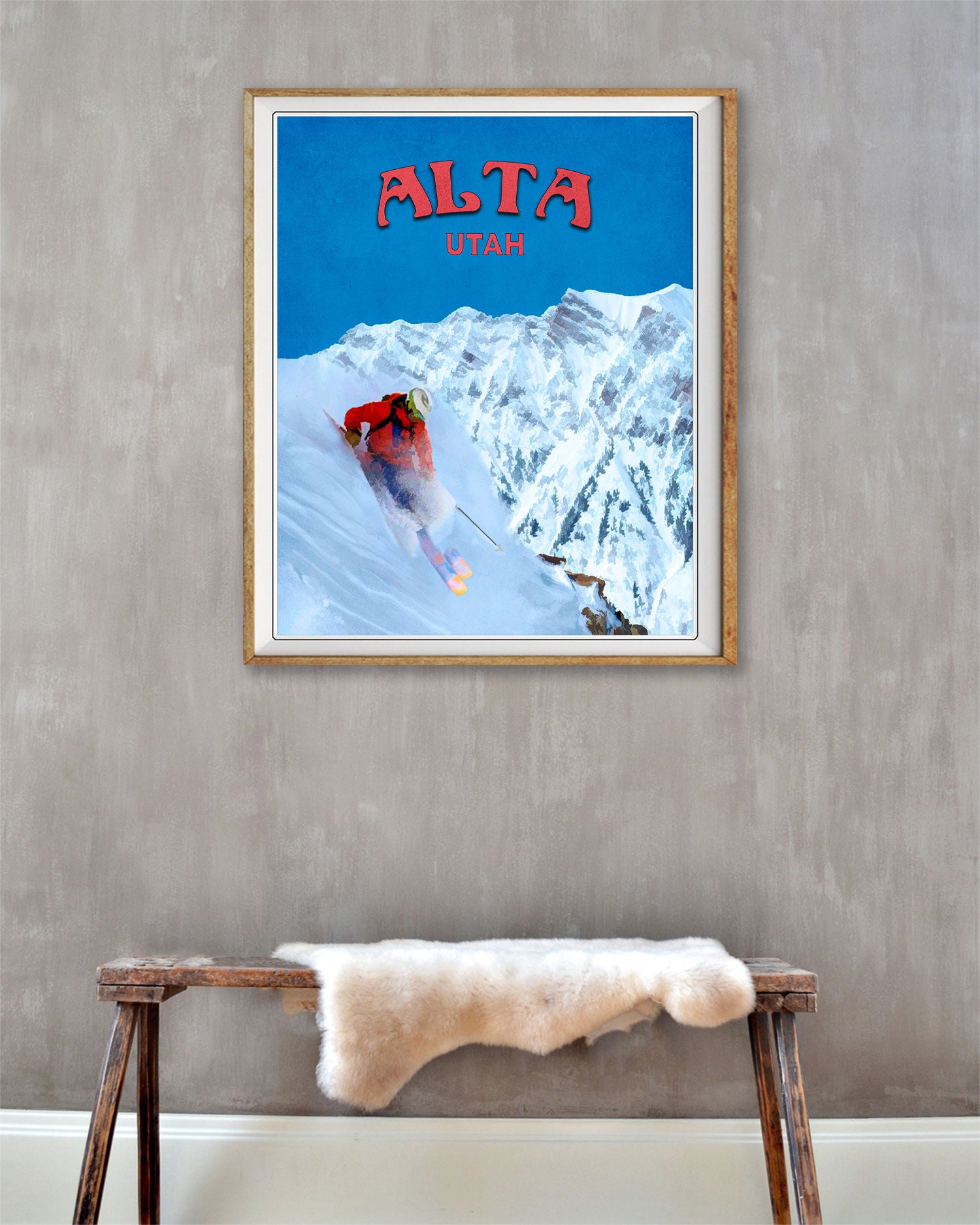 Alta Utah Poster, Utah Print, Alta Ski Resort Print, Skiing Poster ...