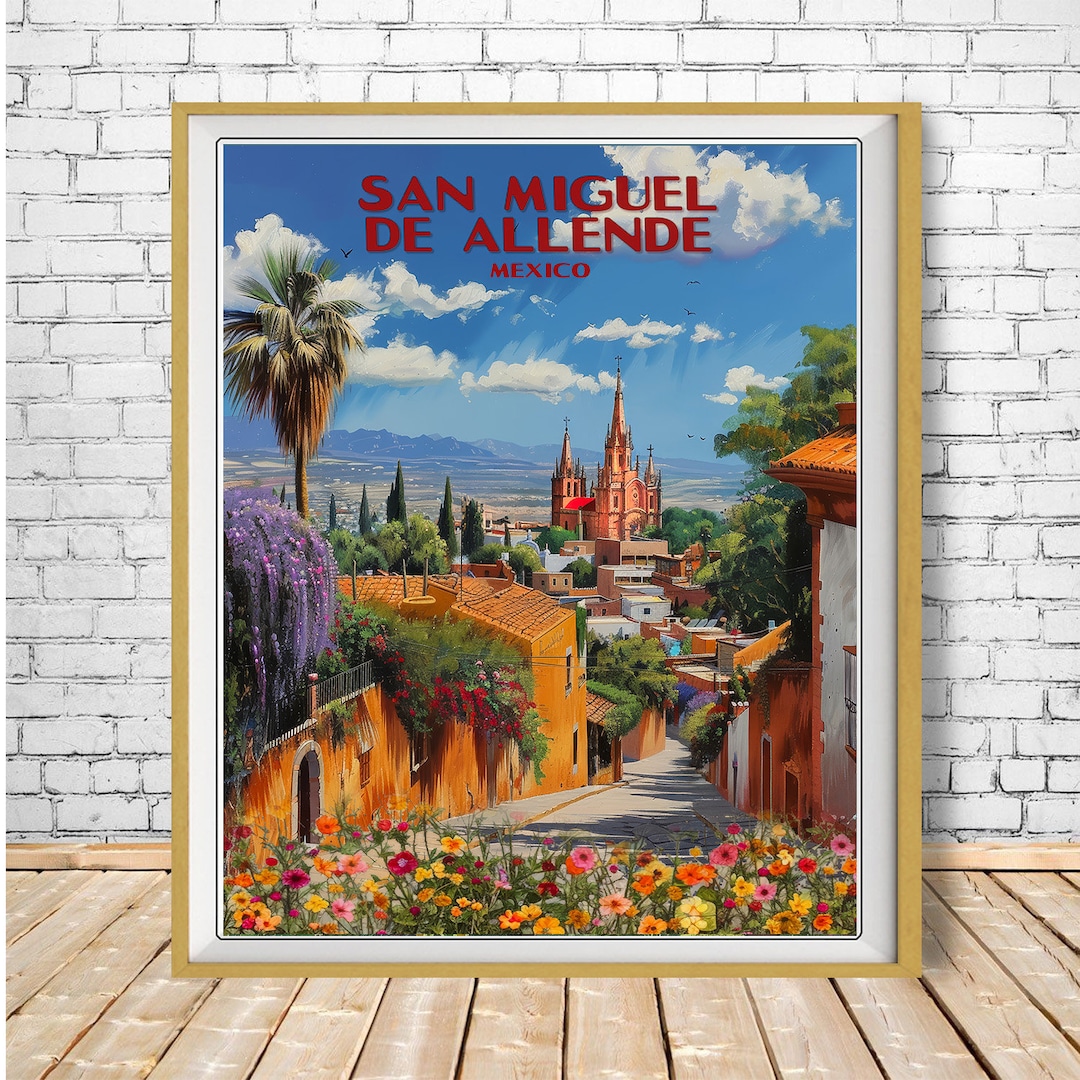 San Miguel De Allende Poster, Mexico Print, Cathedral Print, Central ...