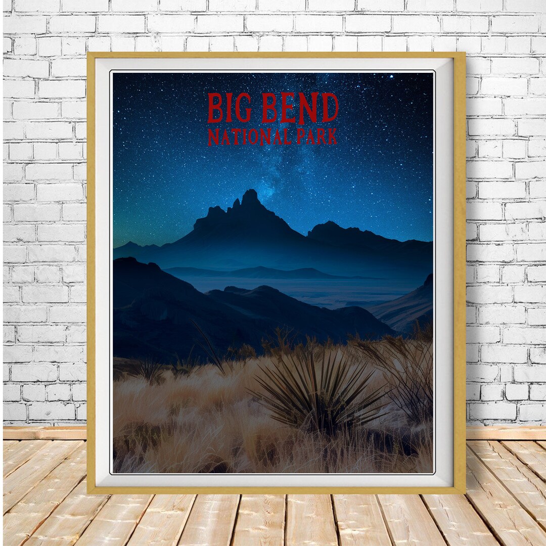 Big Bend Poster, National Park Print, Texas Decor, Desert Landscape ...