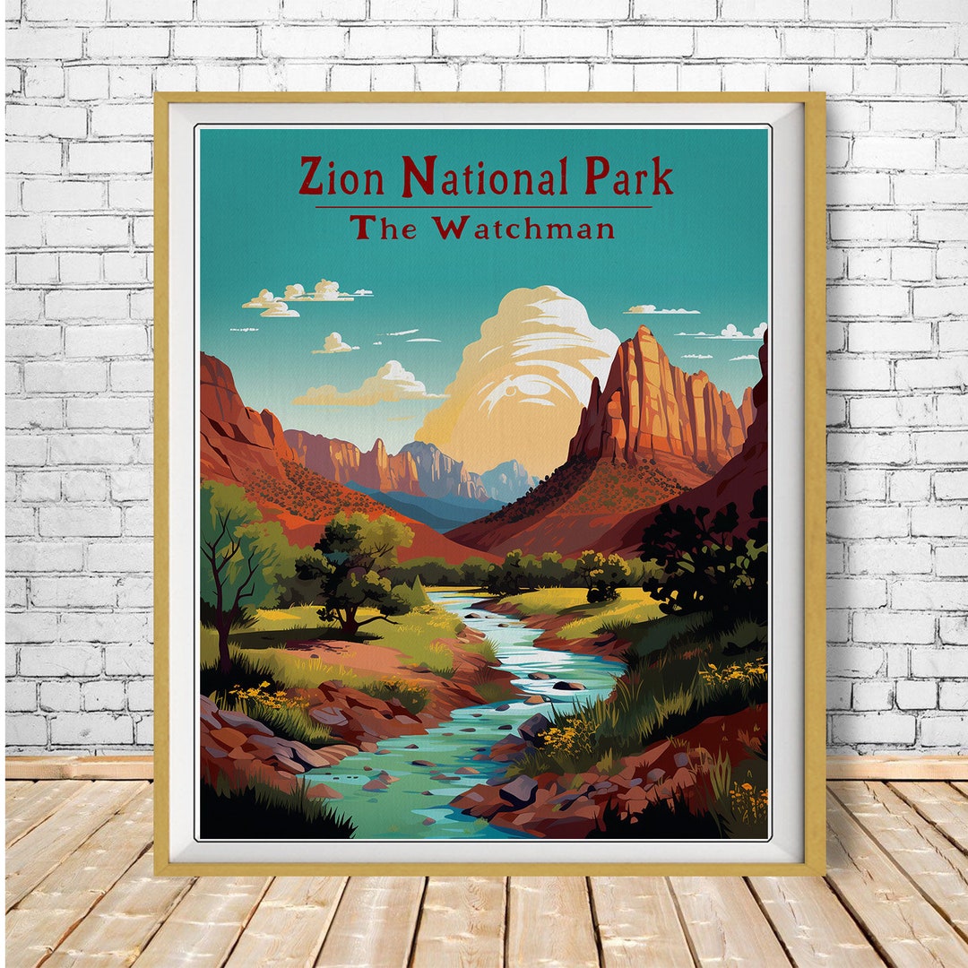 Zion Poster, National Park Poster, Utah Poster, Zion National Park ...