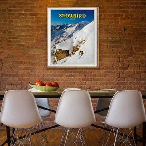 Snowbird Ski Poster, Utah Print, Snowbird Poster Resort Print, Skiing ...
