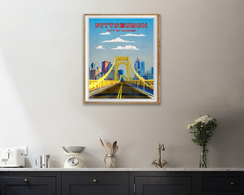 Pittsburgh Print, Pittsburgh Poster, Pittsburgh Bridges, Pittsburgh ...