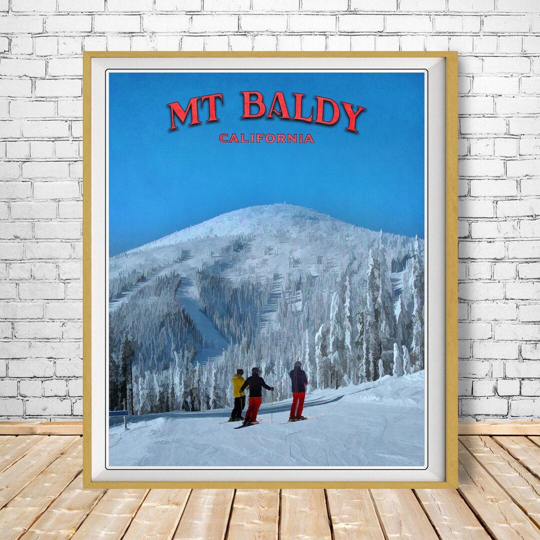 Mt Baldy Ski Poster, Ski Resort Print, California Print, Baldy Ski ...