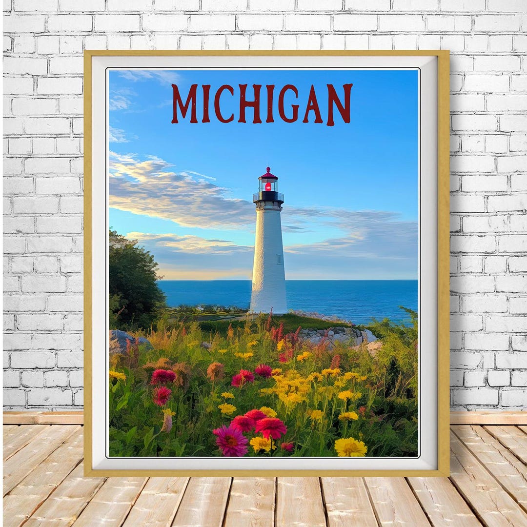Michigan Poster, Upper Peninsula Print, Landscape Print, UP Poster ...