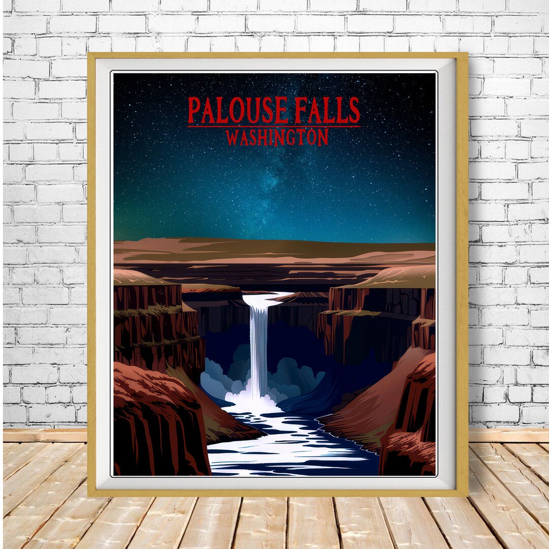 Palouse Falls Poster, Waterfall Print, Eastern Washington State ...
