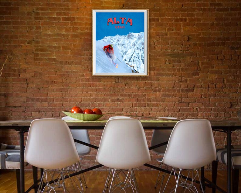 Alta Utah Poster, Utah Print, Alta Ski Resort Print, Skiing Poster ...