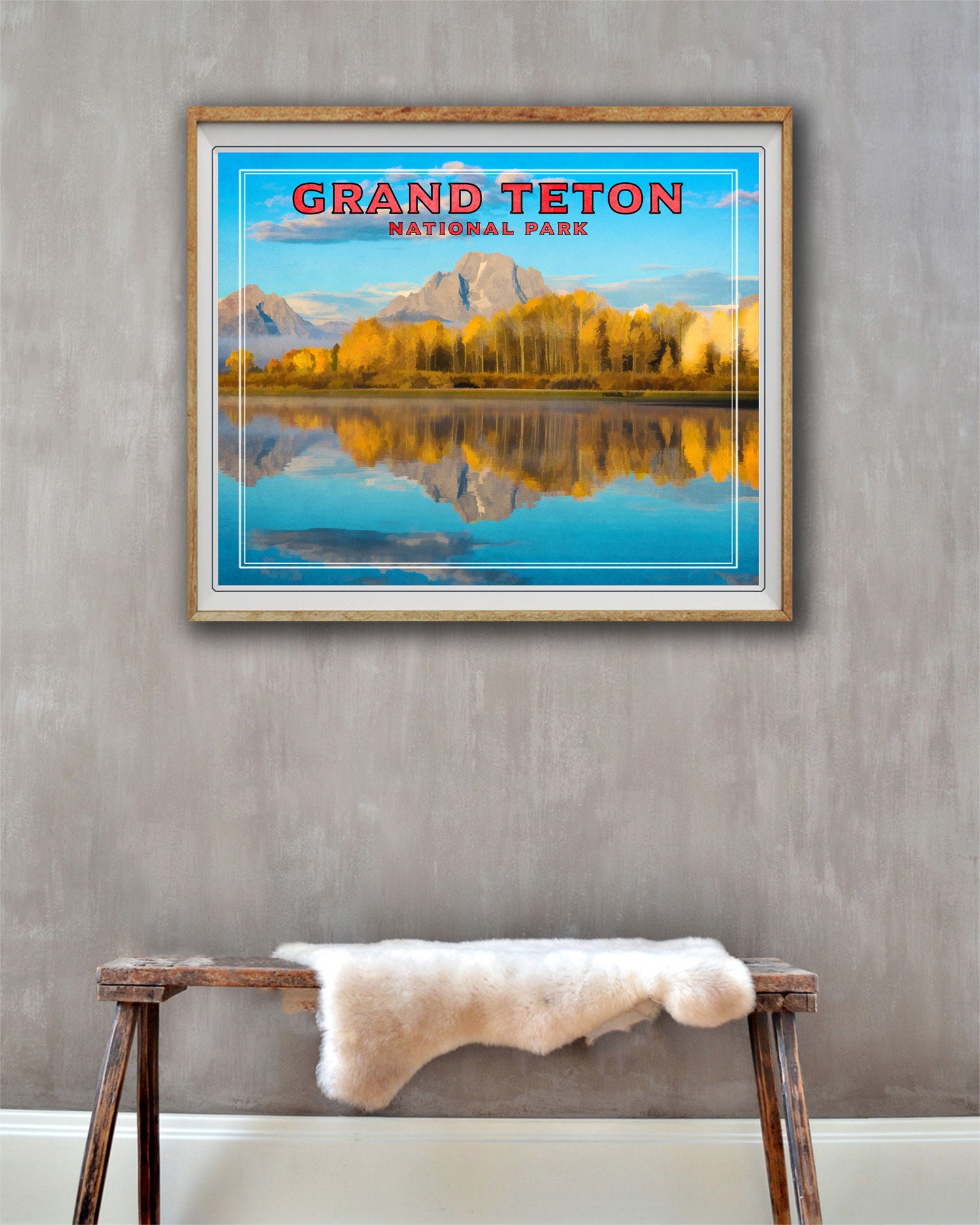 Grand Teton Poster National Park Print Teton Print Vintage | Etsy