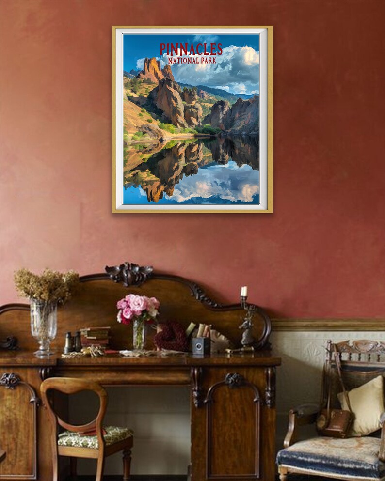 Pinnacles National Park Poster, California Decor, Pinnacles Vintage ...