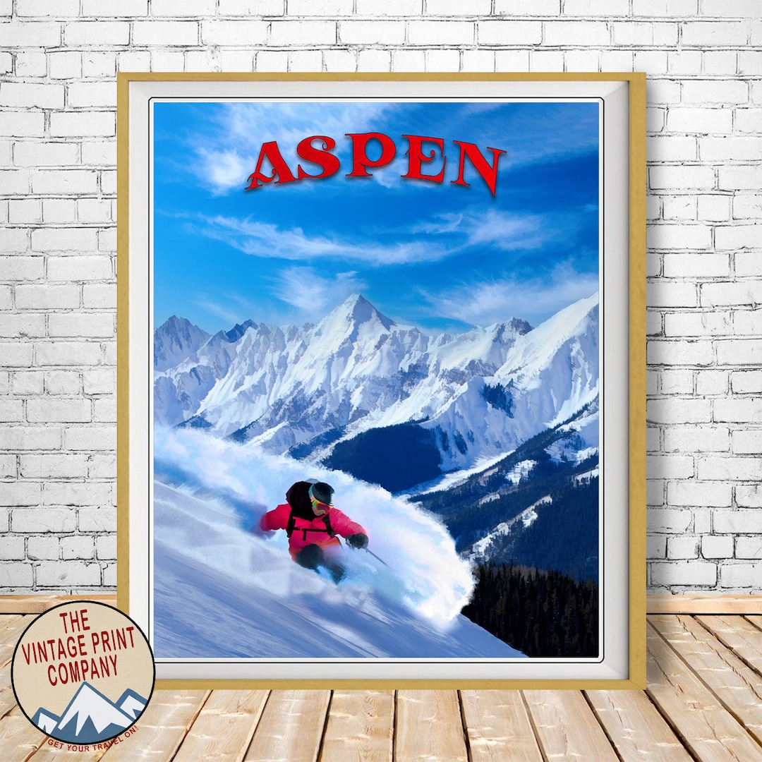Aspen Colorado Poster, Aspen Print, Skiing Poster, Colorado Print ...