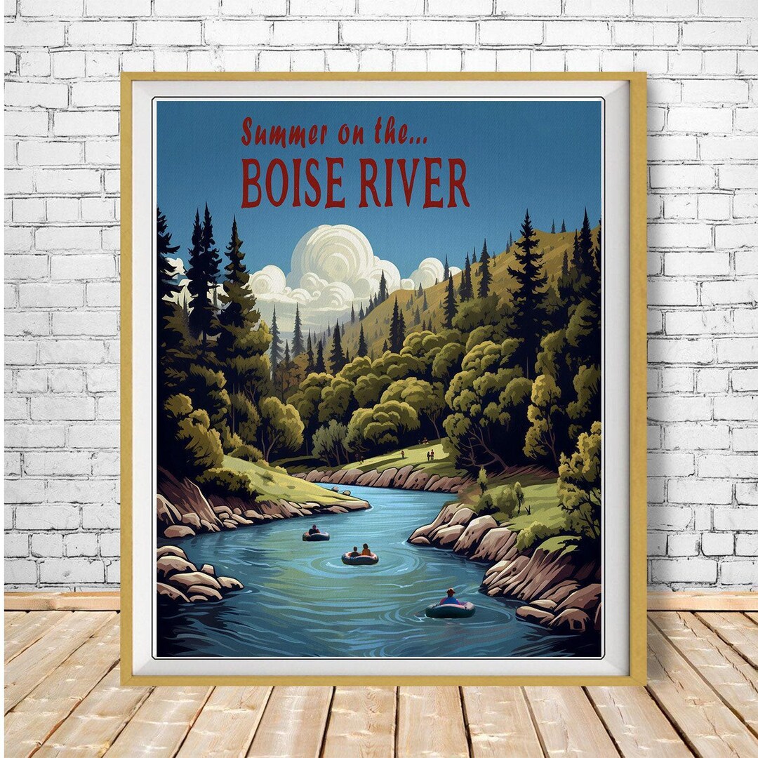 Boise Print, Idaho Poster, Boise Poster, Tubing Poster, Boise River ...