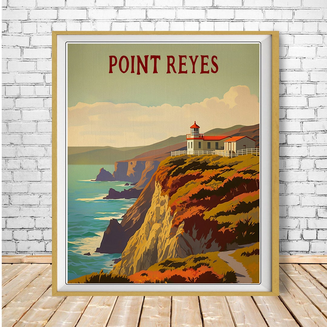 Point Reyes Poster, Lighthouse Print, California Coast Print, Point ...