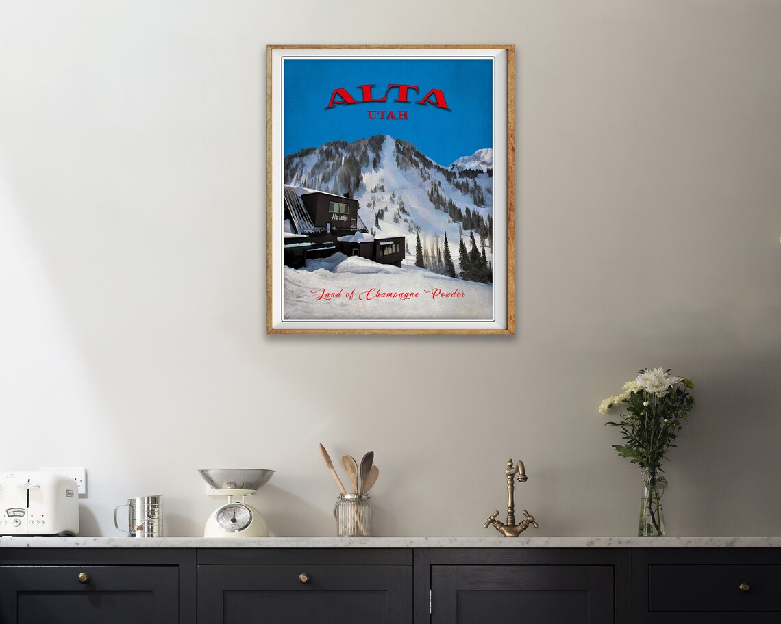 Alta Ski Resort Print Utah Print Alta Utah Poster Skiing - Etsy