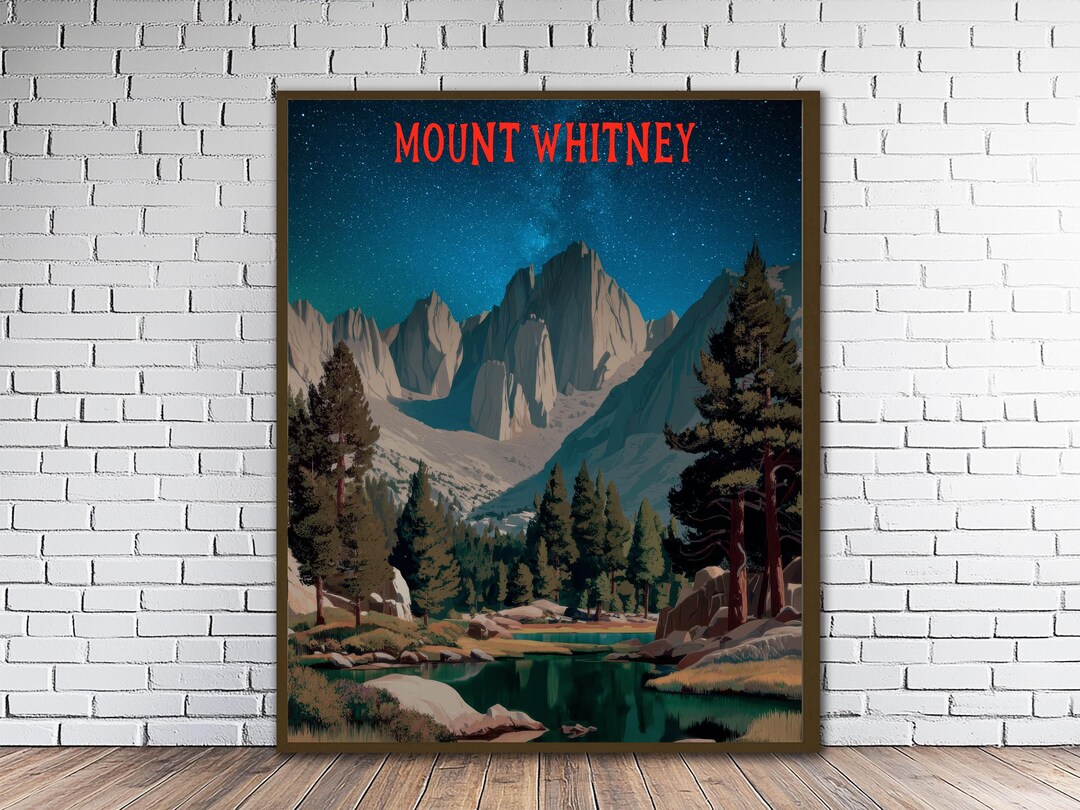 Mt Whitney Poster, Sequoia National Park Print, California Poster ...