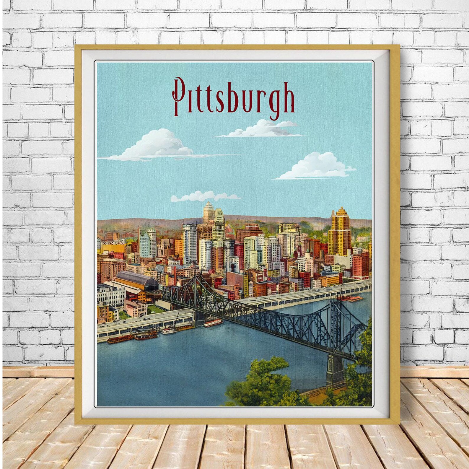 Pittsburgh Poster, Pennsylvania Print, Travel Poster, Pittsburgh Decor ...