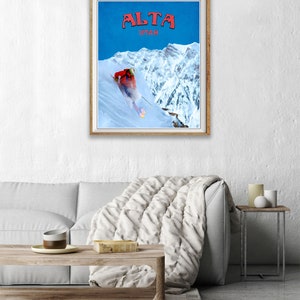 Alta Utah Poster, Utah Print, Alta Ski Resort Print, Skiing Poster ...