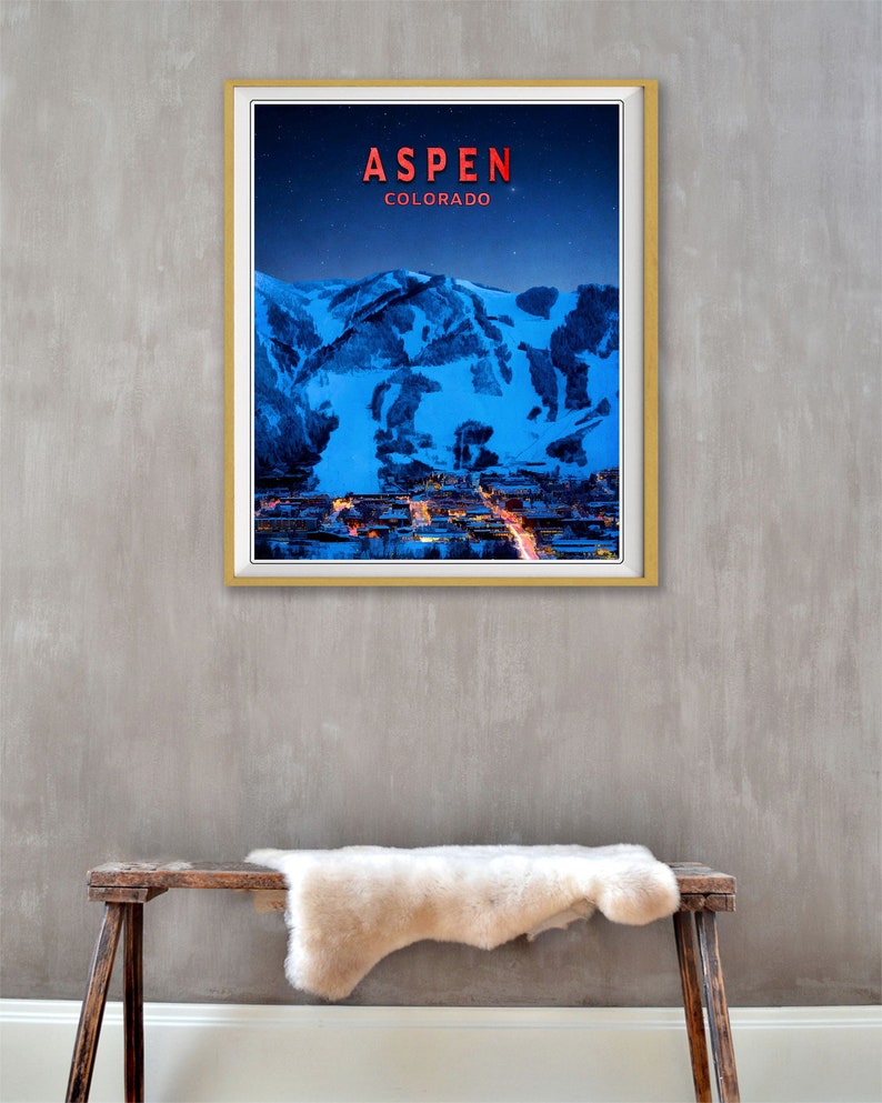 Aspen Colorado Poster Aspen Print Colorado Print Skiing - Etsy