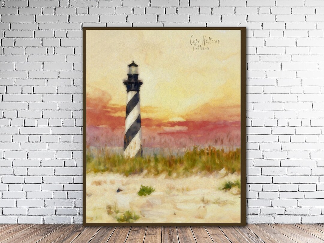 Outer Banks Cape Hatteras Lighthouse Travel Poster - Coastal North ...