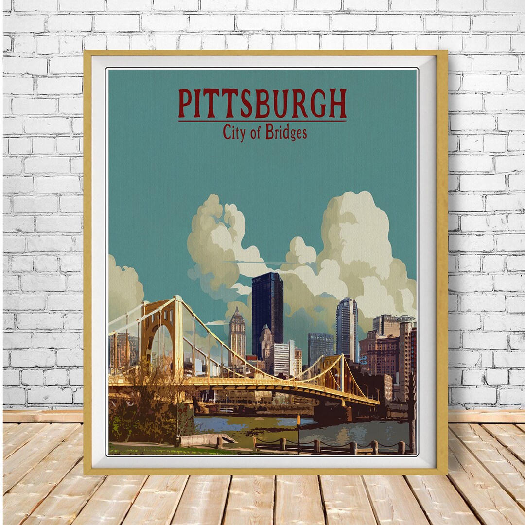 Pittsburgh Print, Pittsburgh Poster, Pittsburgh Bridges, Pittsburgh ...