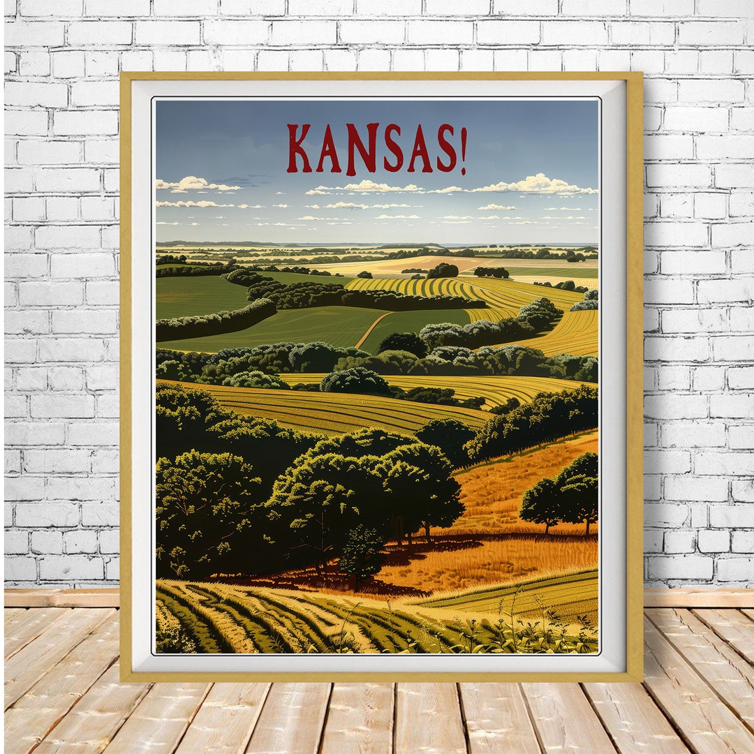 Kansas Poster, Kansas Landscape Print, Rural Kansas Poster, Kansas ...