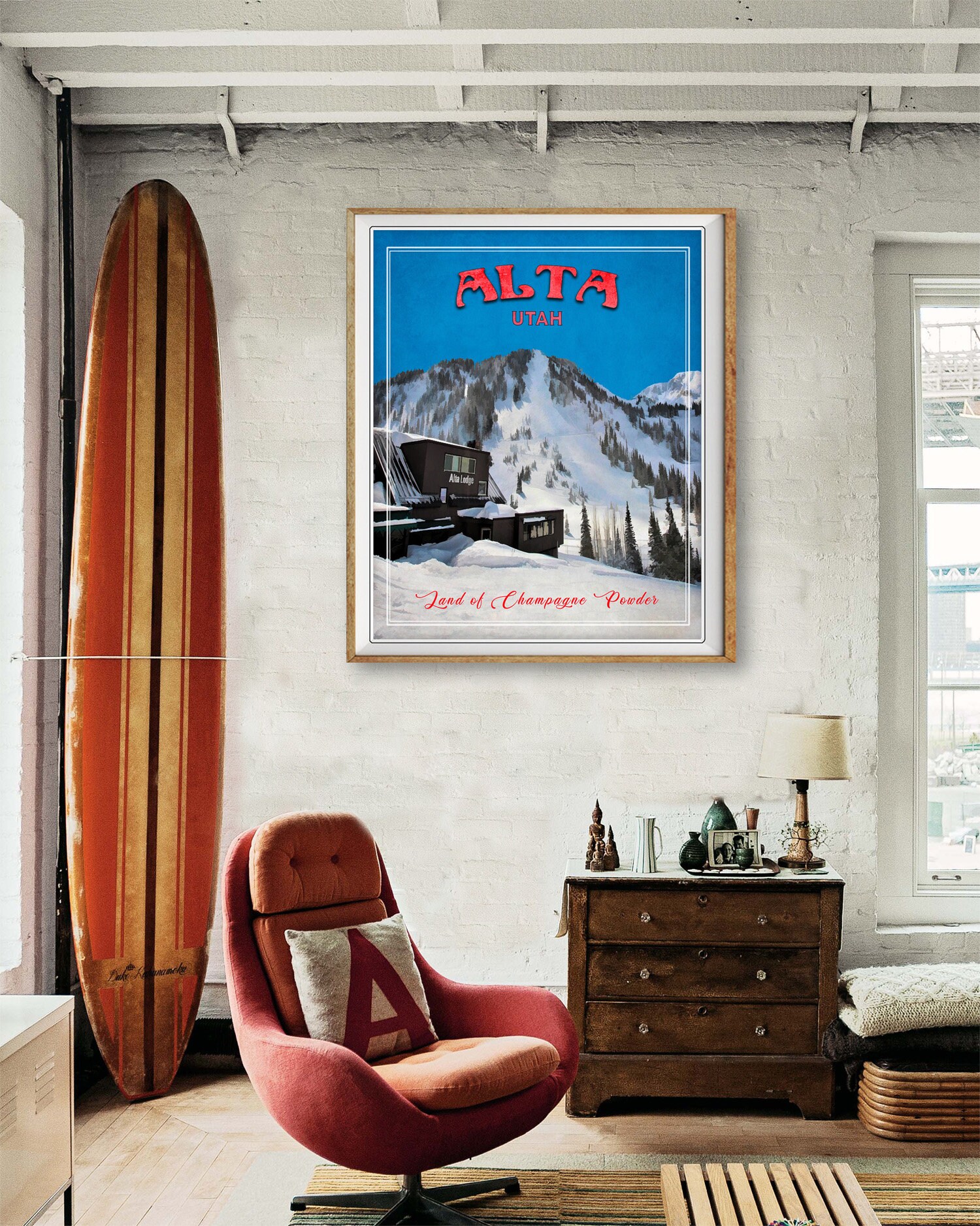 Alta Ski Resort Print Utah Print Alta Utah Poster Skiing | Etsy