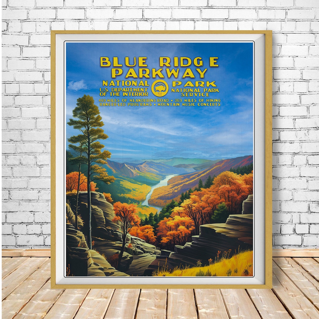 Blue Ridge Parkway Poster, Smoky Mountain Print, National Park Poster ...