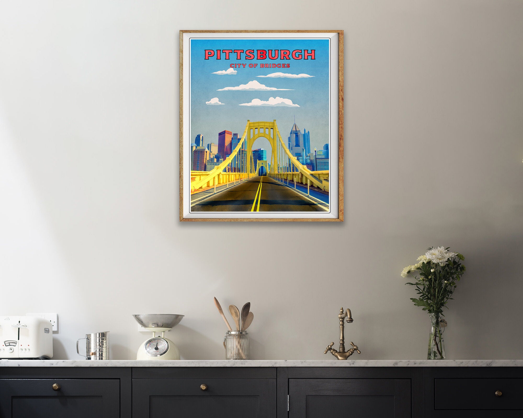 Pittsburgh Print Pittsburgh Poster Pittsburgh Bridges | Etsy