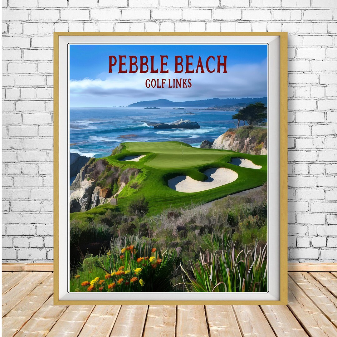 Golf Poster, Pebble Beach Golf Course, Golf Print, Golf Decor, Golf Art ...