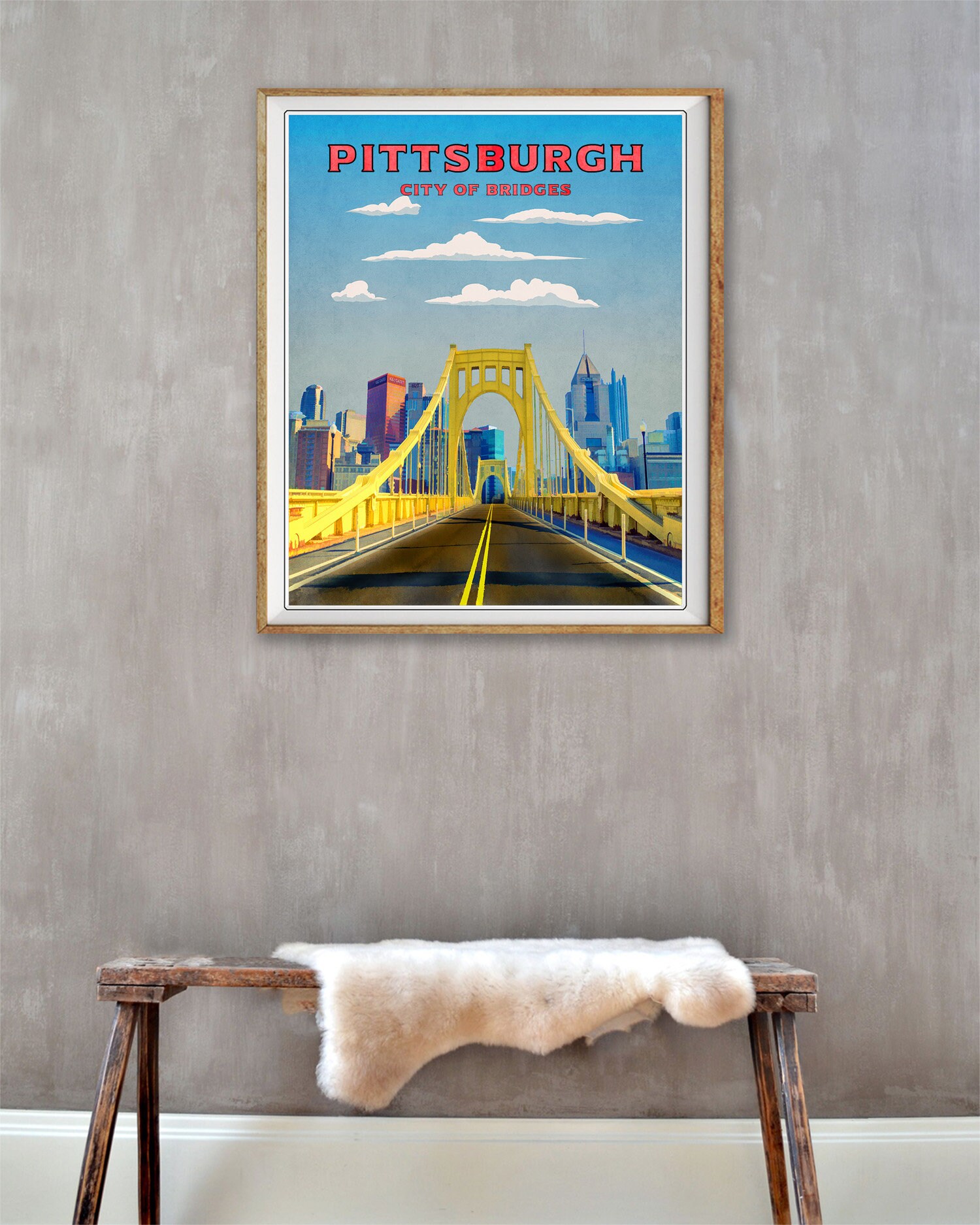 Pittsburgh Print Pittsburgh Poster Pittsburgh Bridges - Etsy