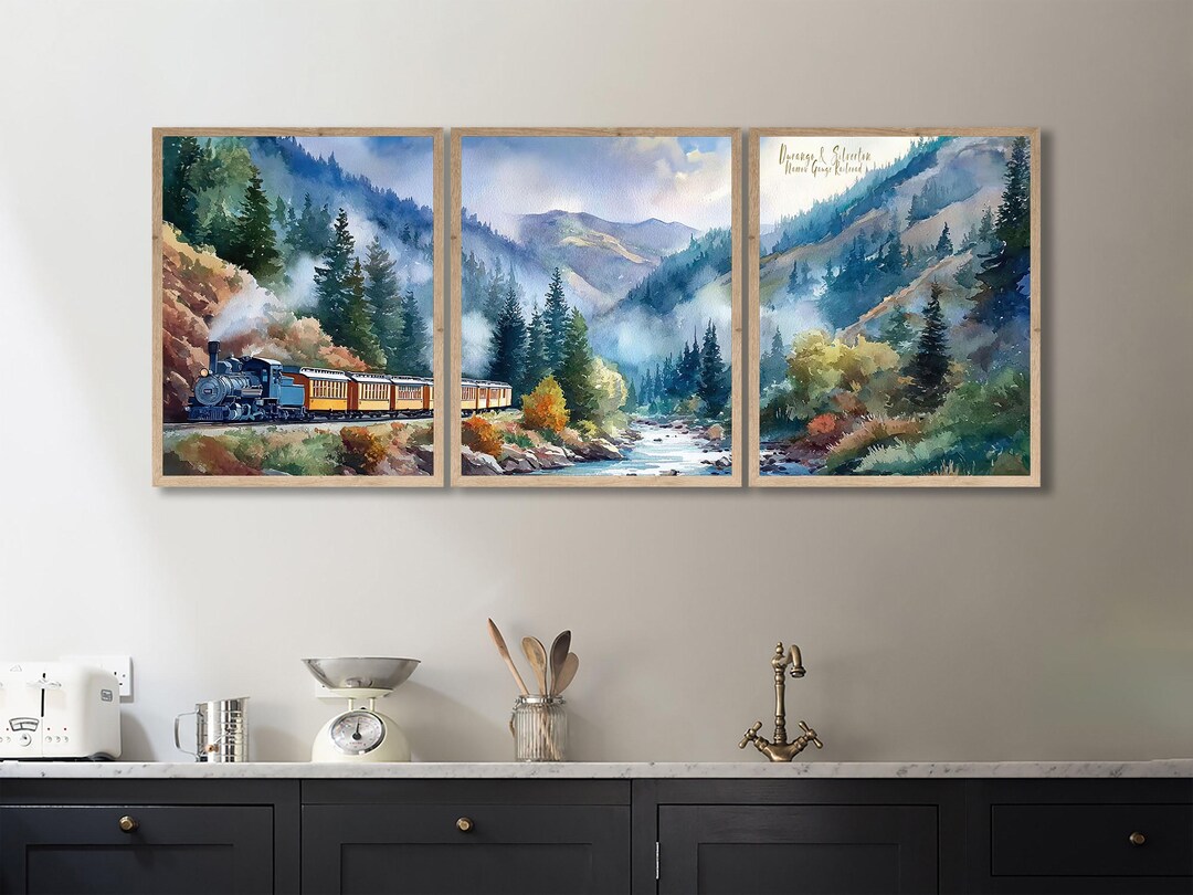 Durango Silverton Vintage Train Poster Watercolor, Narrow Gauge Railway ...