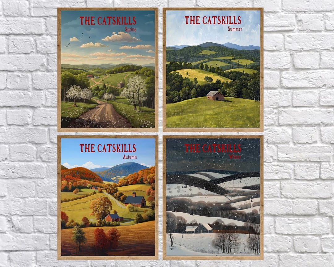 Catskills Posters, Discounted Set, New York State Prints, Four Seasons ...