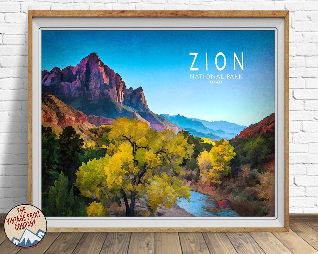 Zion Poster, National Park Poster, Zion National Park Print, Utah ...