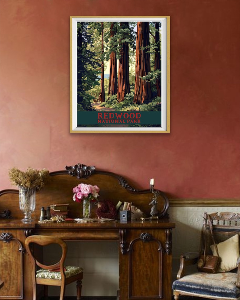 Redwood National Park Poster, Redwoods Print, California Poster ...