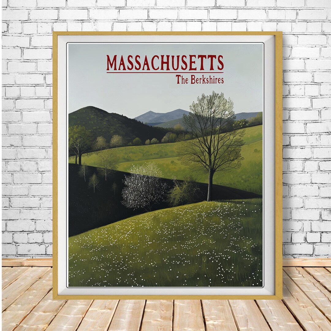 Berkshire Mountains Poster, Massachusetts Print, Berkshires Print ...